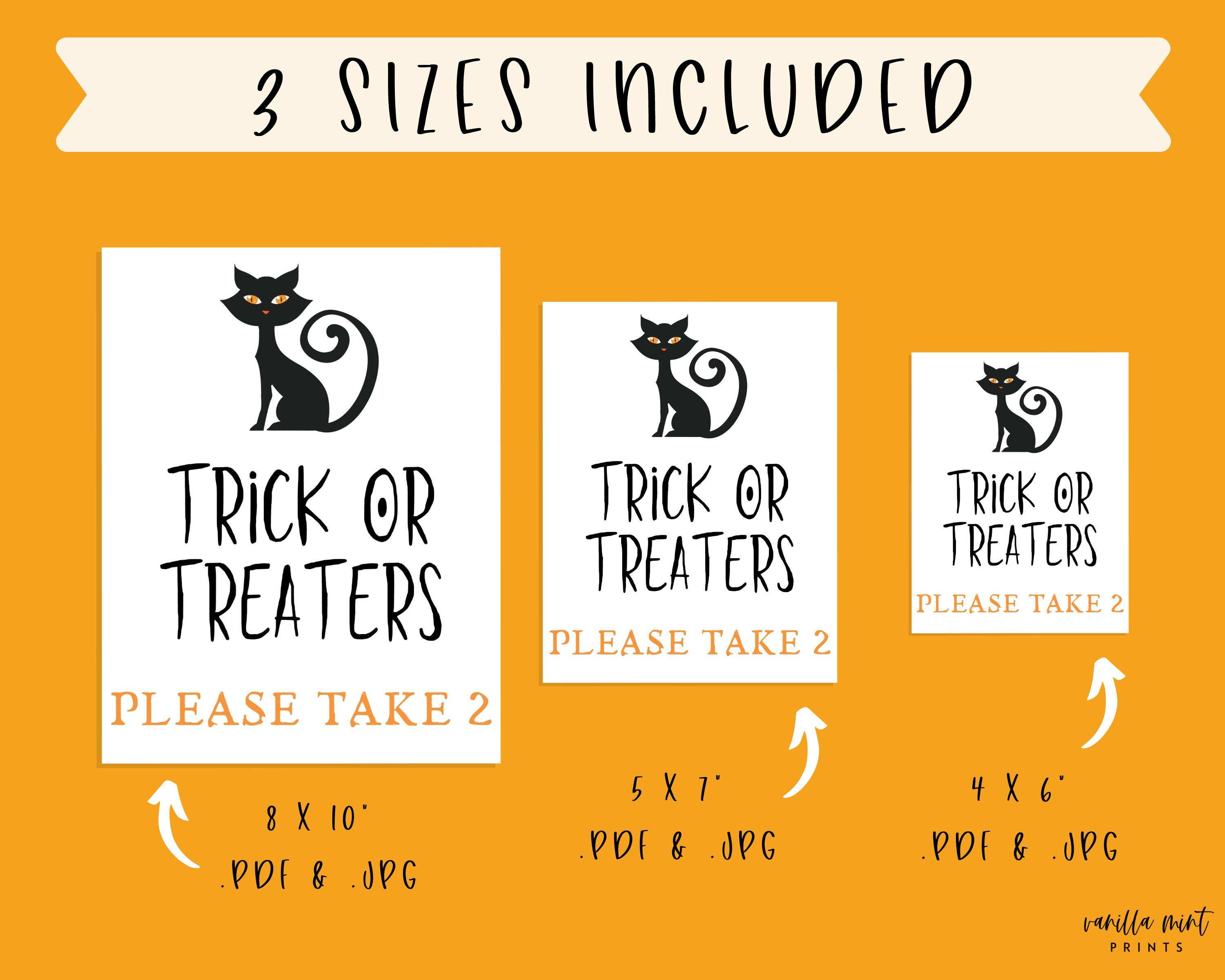 Halloween Signs Trick or Treaters Take 2 Sign Trick or - Etsy