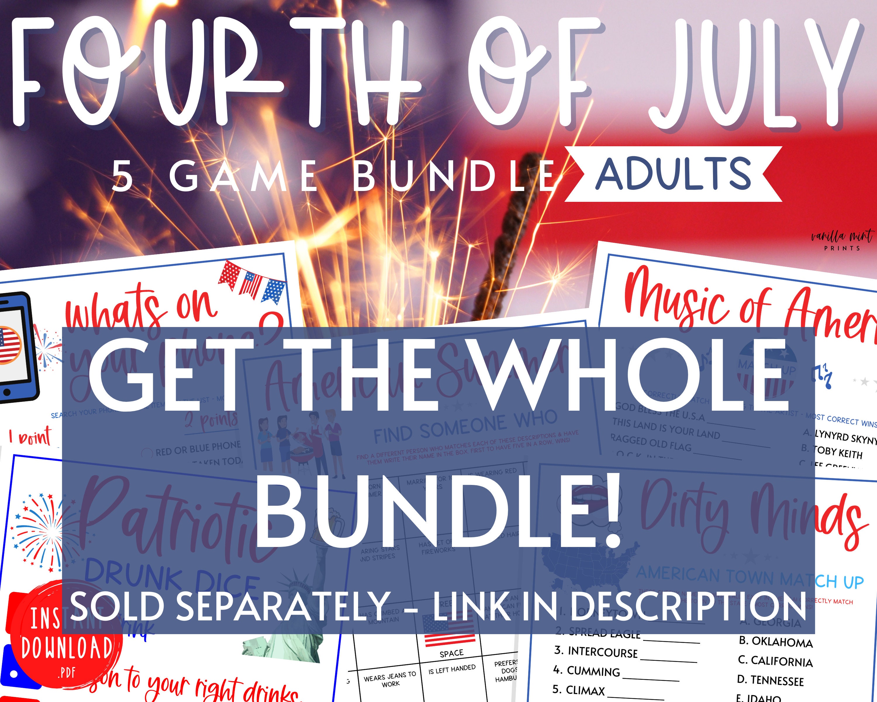 Fourth of July Word Scramble Game 4th of July Printable - Etsy