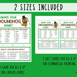 Whats Your Groundhog Name Game | Punxsutawney Phil Printable Games ...