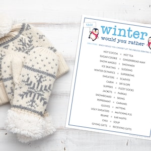 Winter Would You Rather Game | Fun This or That Printable Winter Games ...