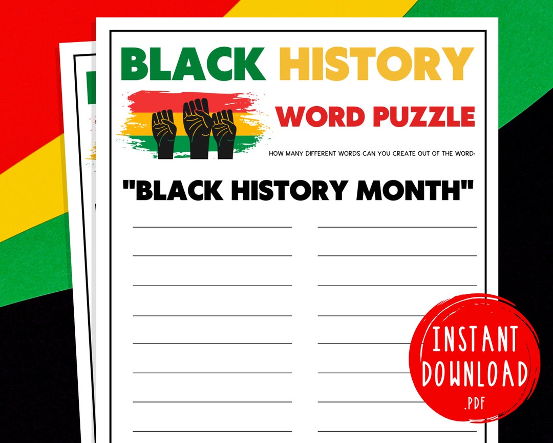 Black History Month Word Puzzle Game | African American History ...