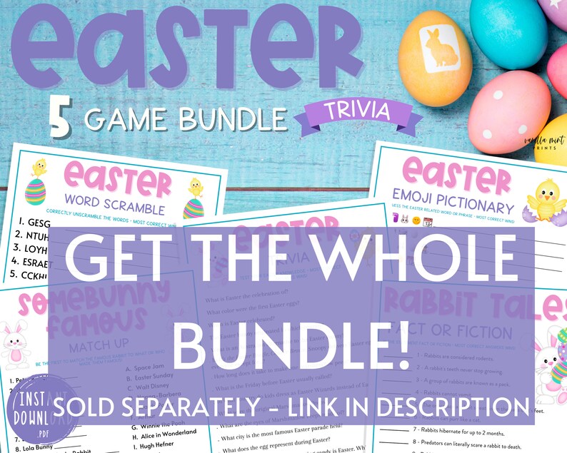 Easter Finish the Phrase Game Printable Easter Games Party | Etsy