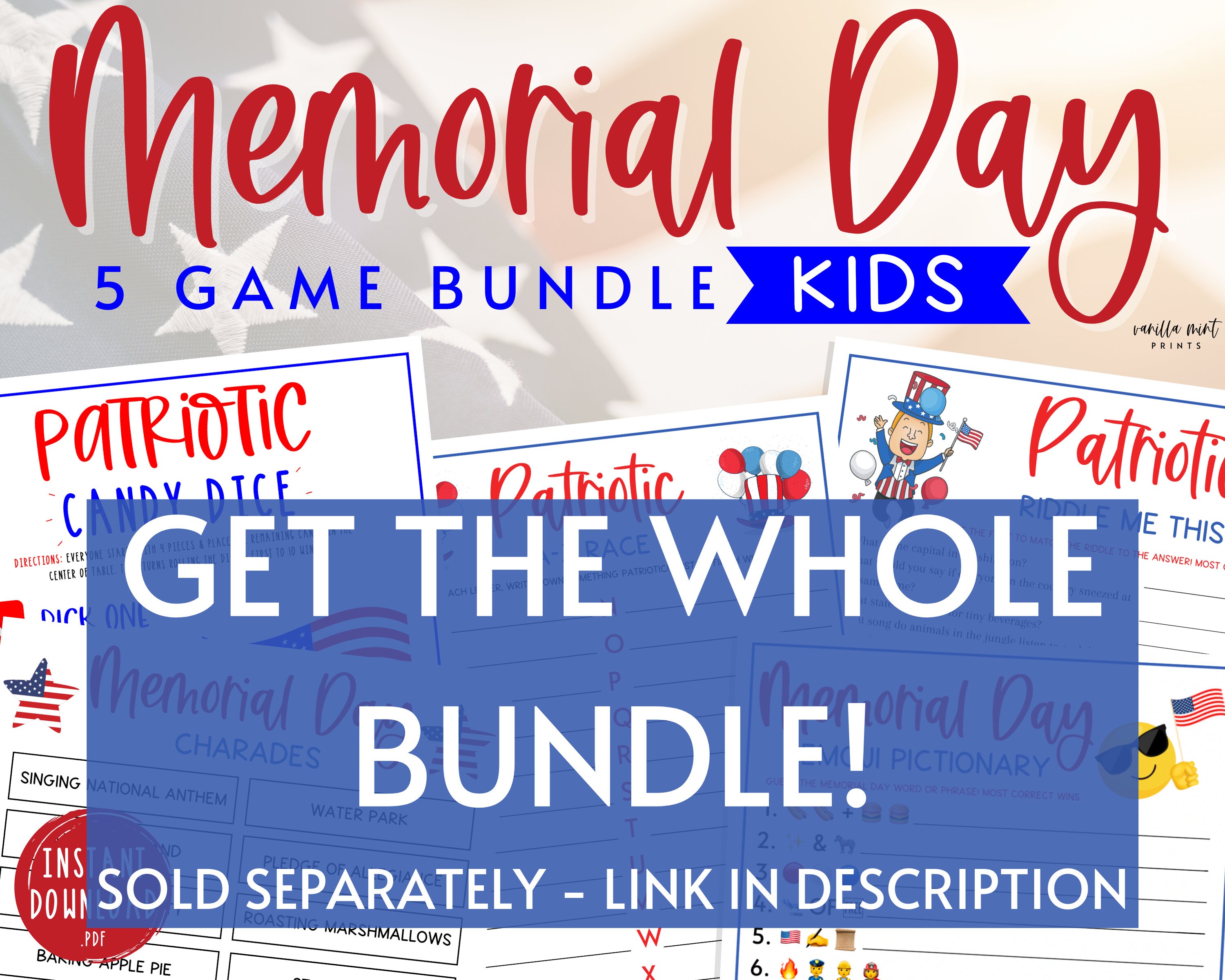 Patriotic A - Z Word Puzzle Game | Printable Memorial Day Party Games ...