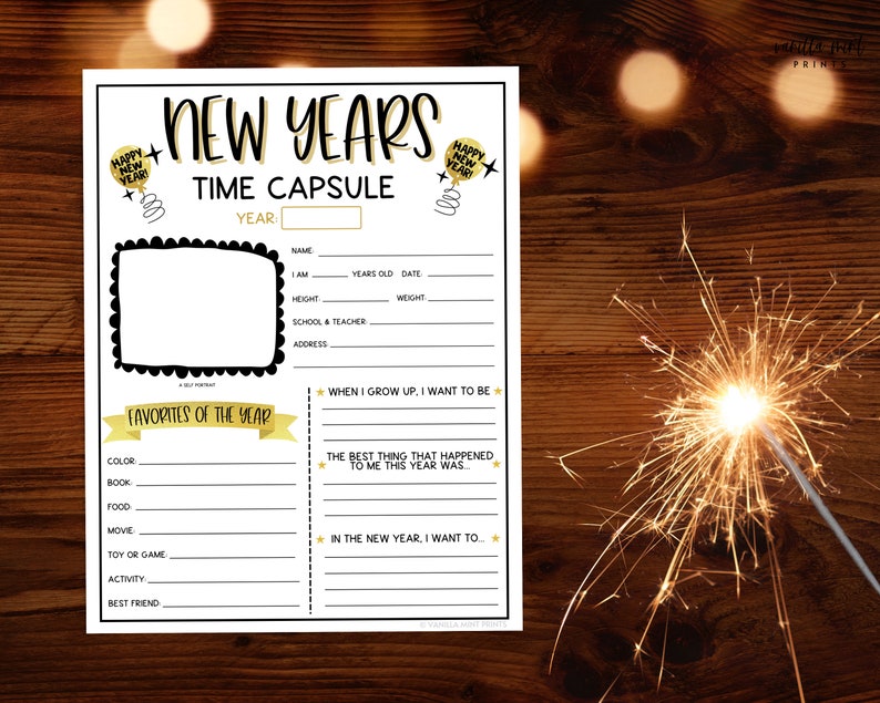 New Years Eve Kid's Time Capsule Game Fun New Years Eve | Etsy