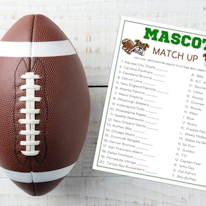 Football Mascot Match up Trivia Game | Professional Football Party ...