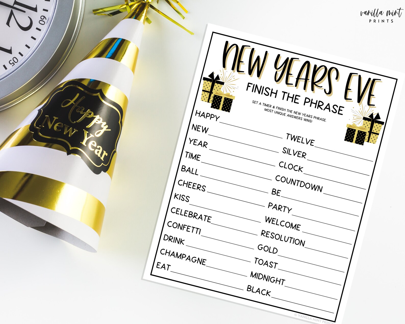 New Years Eve Finish the Phrase Game New Years Games New - Etsy