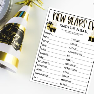 New Years Eve Finish the Phrase Game New Years Games New Years Eve ...
