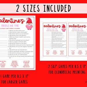 Valentine's Day Riddle Me This Game | Valentine Printable Games | Fun ...