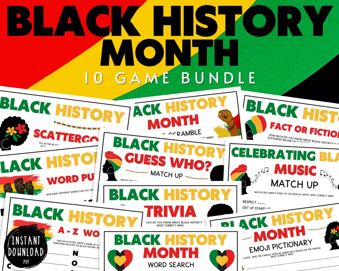 Black History Month 10 Game BUNDLE | African American History ...