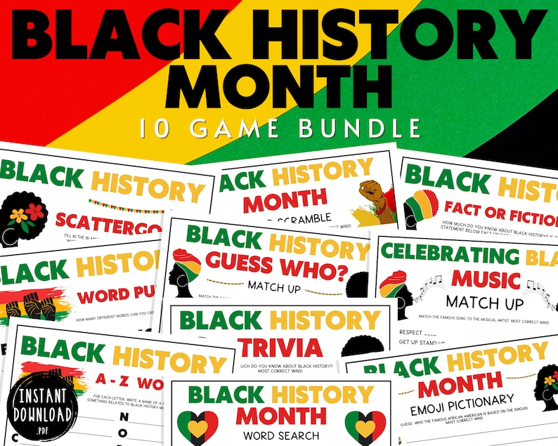 Black History Month 10 Game BUNDLE African American History - Etsy