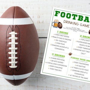 Football Drinking Game | Football Super Bowl Party Games | Printable ...