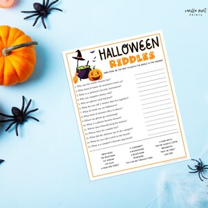Halloween Riddles Party Game Halloween Games for Kids Fun Halloween ...