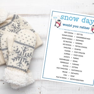 Snow Day This or That Game | Fun Printable Winter Game | Wintertime ...
