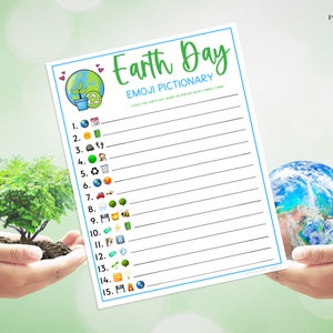 Earth Day Emoji Pictionary Game | Fun Printable Spring Games ...
