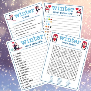 10 Winter Games BUNDLE | Printable Winter Games PACK | Wintertime ...