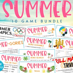 Summer 10 Game BUNDLE Printable Summertime Games Party | Etsy