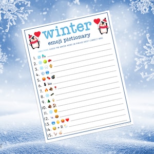 Winter Emoji Pictionary Game | Printable Winter Games | Wintertime ...