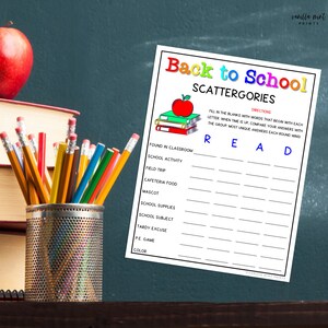 Back to School Game | Scattergories | First Day of School Activities ...