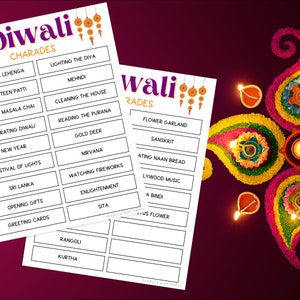 Diwali Charades Game | Printable Festival of Lights Party Games ...
