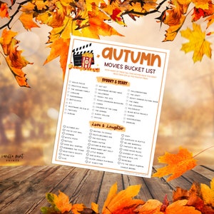 Fall Movie Bucket List Game | Printable Autumn Movies | Fall Time ...