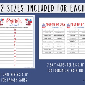 Fourth of July 5 Party Games KIDS BUNDLE | 4th of July Printable Game ...