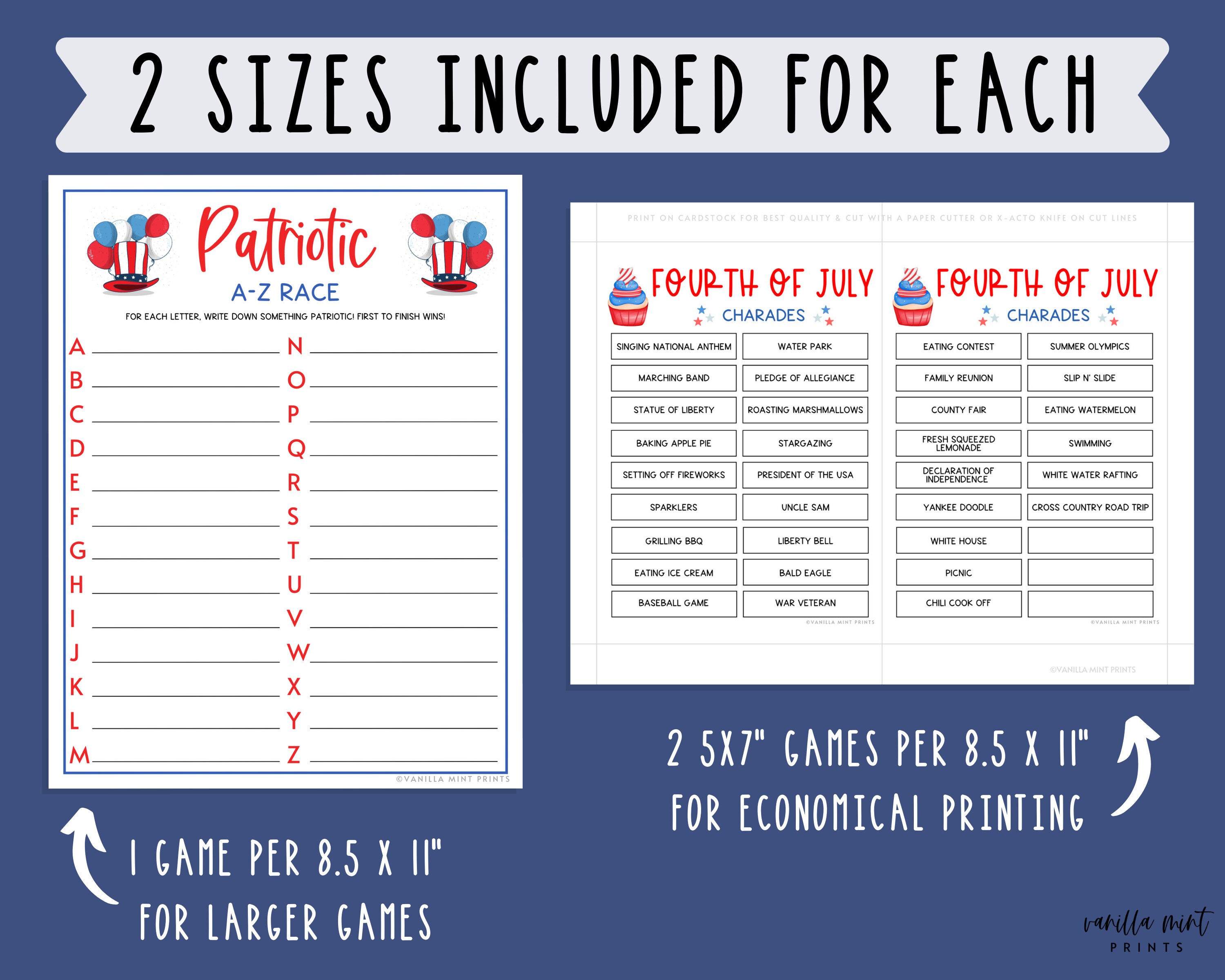 Fourth of July 5 Party Games KIDS BUNDLE 4th of July - Etsy