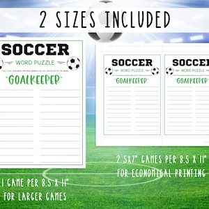 Soccer Word Puzzle Game | Printable Soccer Team Party Games | Futbol ...
