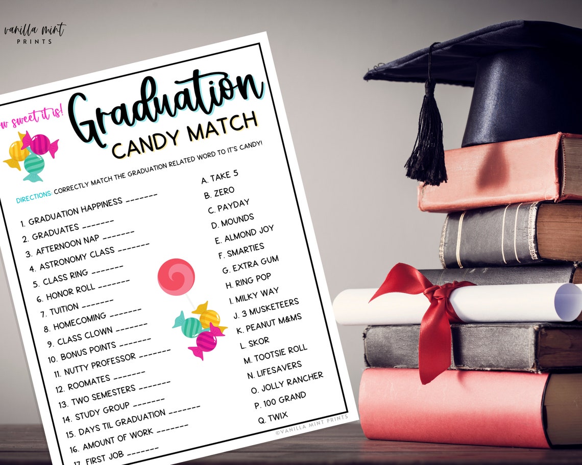 Graduation Games | Candy Match | Fun Graduation Party Games | Class of ...