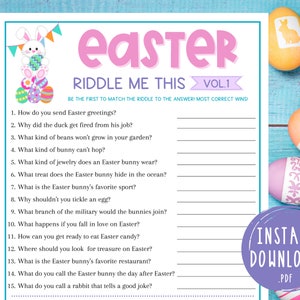 Easter Riddle Me This Game Volume 1 | Famous Rabbit Match up Easter ...