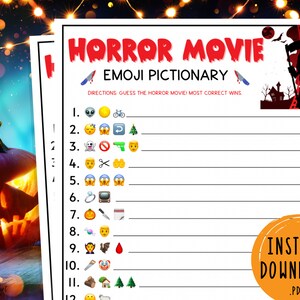 Halloween Horror Movie Emoji Pictionary Party Game Halloween - Etsy