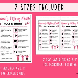 Women's History Month Roll and Share Game | Women Empowerment ...