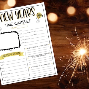 New Years Eve Kid's Time Capsule Game Fun New Years Eve Party Games NYE ...