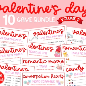 Valentine's Day 10 Game BUNDLE Volume 2 | Valentines Printable Games ...