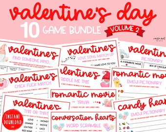 Valentine's Day Games Bundle Printable Valentines Party - Etsy