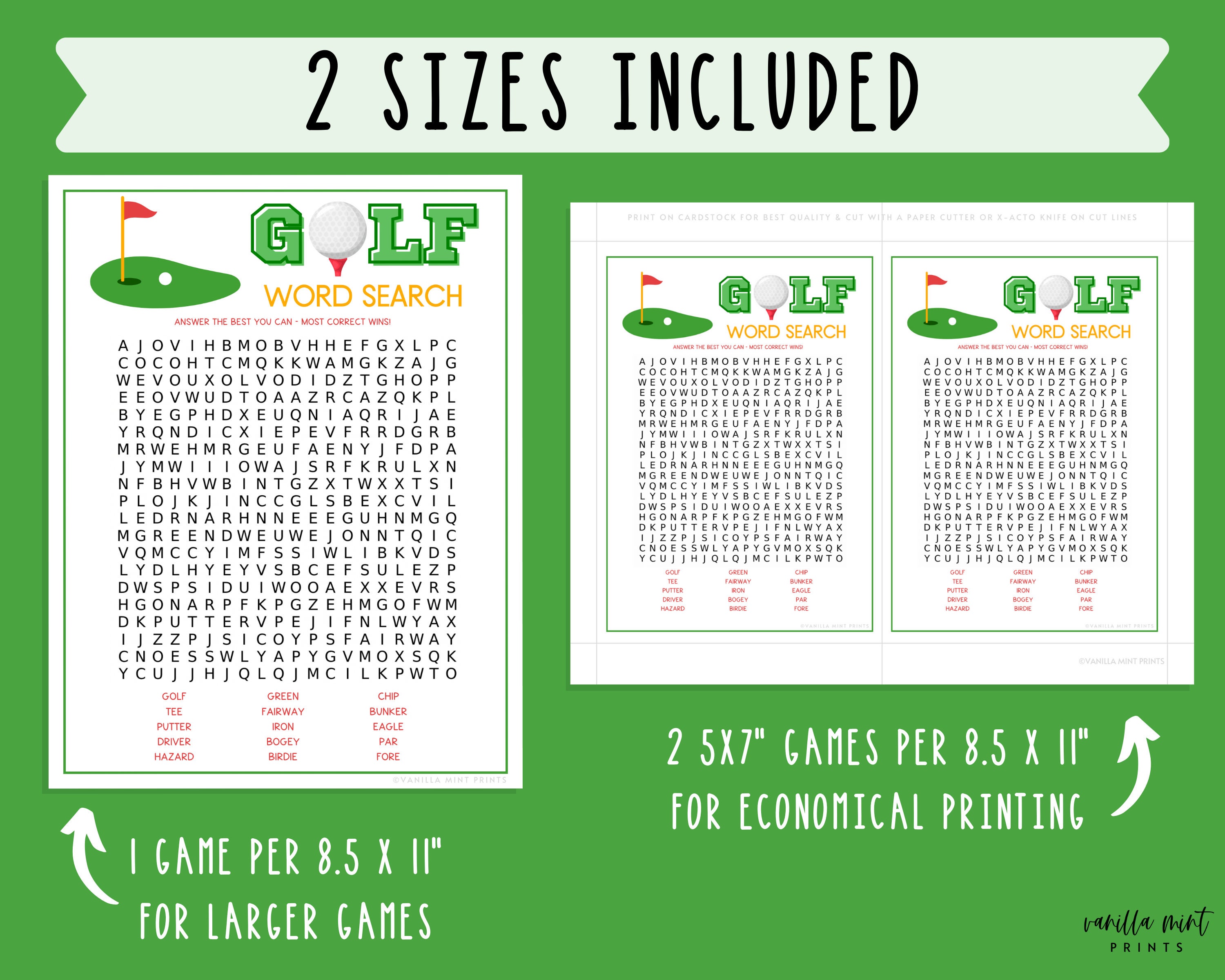 Golf Word Search Game Printable Golf Team Party Games - Etsy Australia