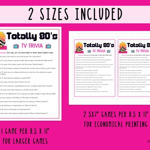 Totally 80's TV Trivia Party Game | Printable 1980s Game | 40th ...