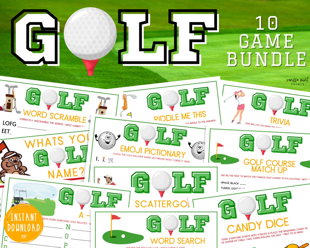 Golf 10 Game BUNDLE | Printable Golf Party Games | Masters Golf ...