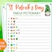St. Patrick's Day Emoji Pictionary Game Printable Game Fun St. Patty's ...