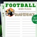 Football Word Puzzle Game Super Bowl Party Games Printable Super Bowl ...