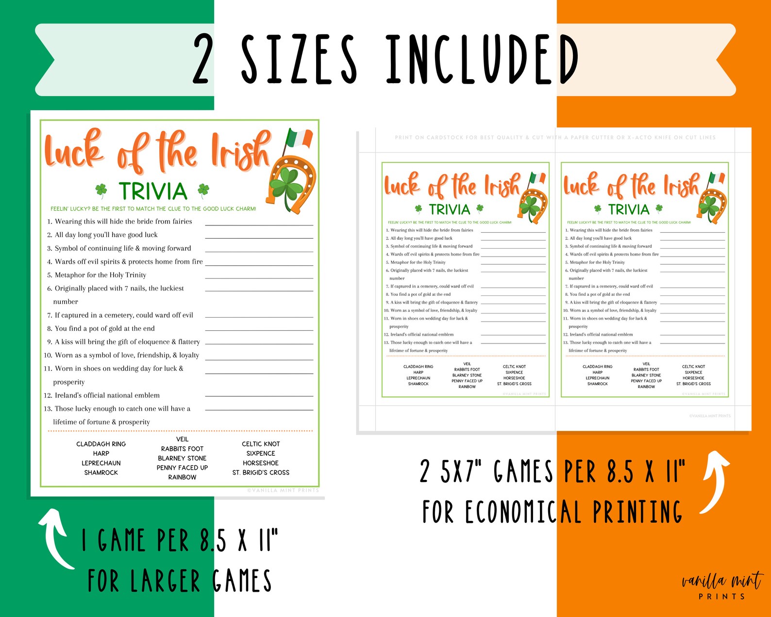 St. Patrick's Day Trivia Game Luck of the Irish - Etsy