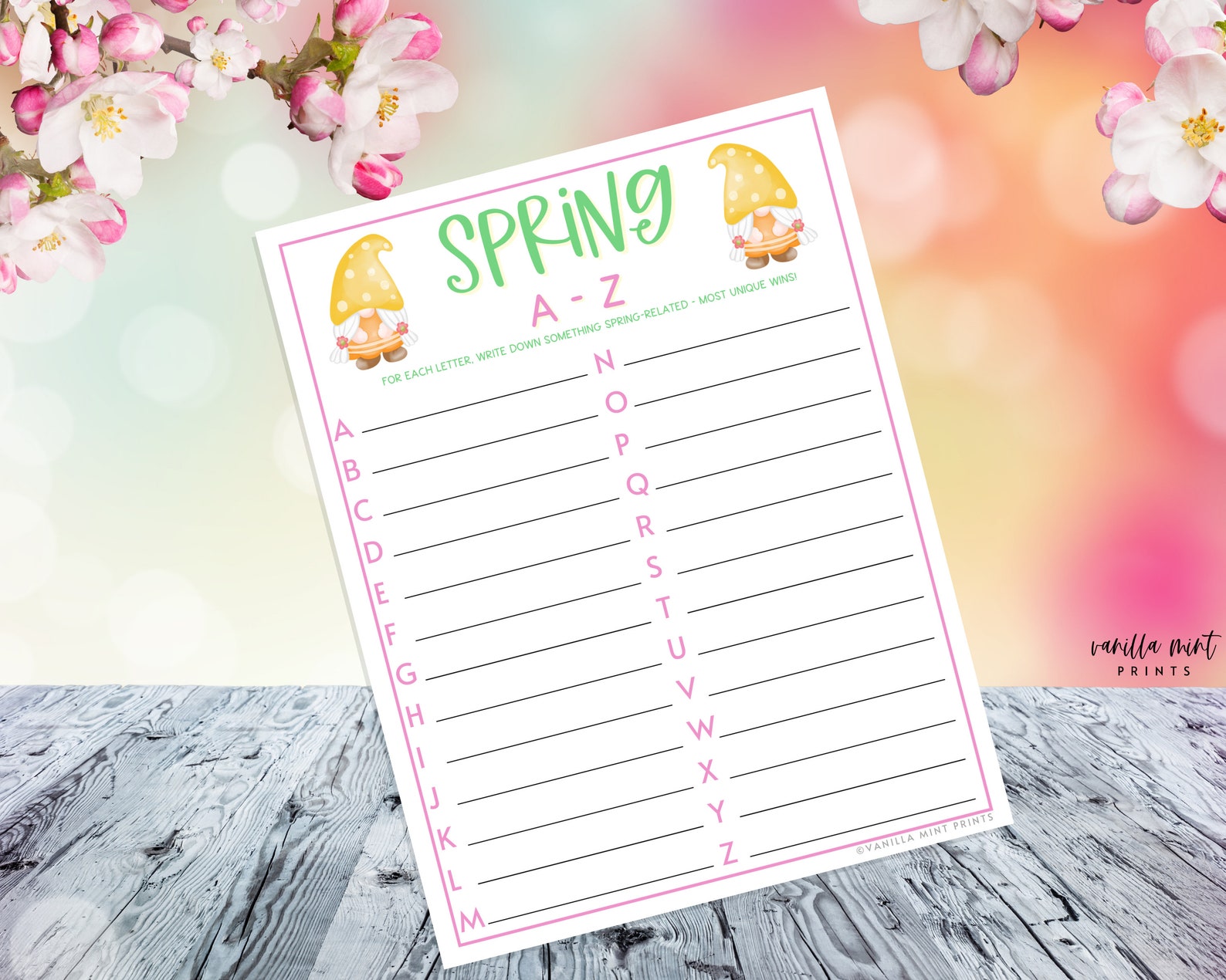 Spring A Z Word Puzzle Printable Springtime Games Party | Etsy