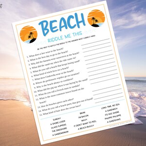 Beach Riddle Me This Game | Printable Summertime Games | Fun Beach ...