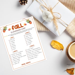 Fall Scavenger Hunt | Printable Autumn Party Games | Fall Time ...