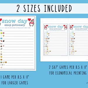 Snow Day Emoji Pictionary Game | Fun Printable Winter Game | Wintertime ...