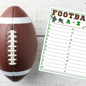 Football A to Z Word Puzzle Game | Super Bowl Party Games | Printable ...