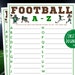Football A to Z Word Puzzle Game Super Bowl Party Games Printable Super ...