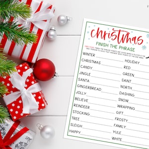 Christmas Finish That Phrase Game | Christmas Printable Games | Fun ...
