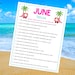 June Trivia Game Printable Month Party Games Summertime Activities for ...
