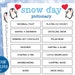 Snow Day Pictionary Game Fun Printable Winter Game Wintertime Activity ...