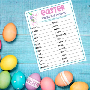 Easter Finish the Phrase Game | Printable Easter Games | Party Games ...